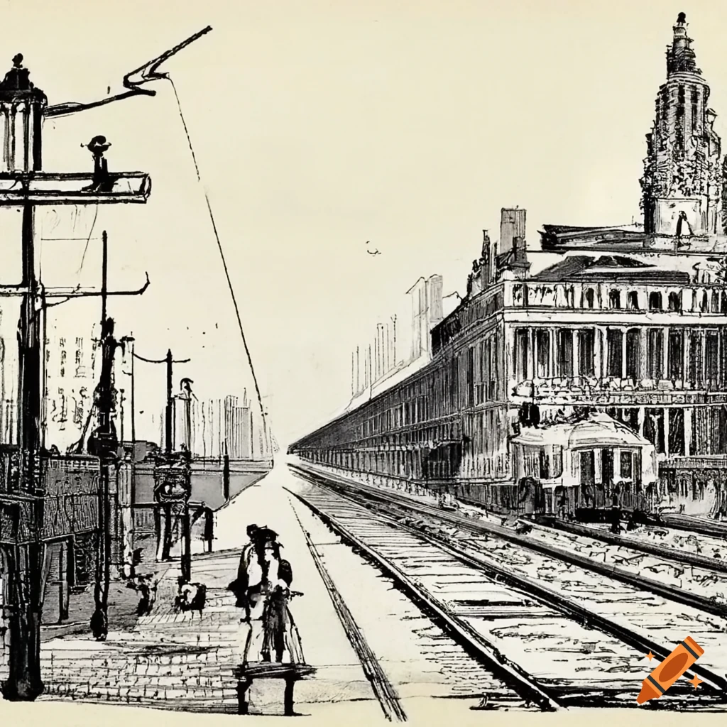 1893 chicago train station with administration building on Craiyon