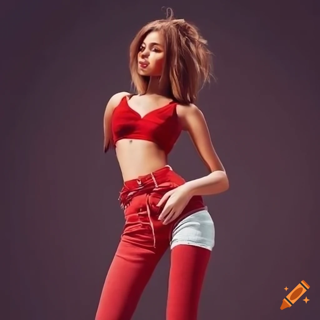 red-skinny-jeans-and-white-crop-top-outfit-on-craiyon