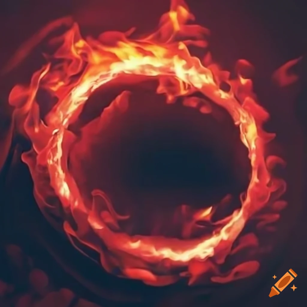 Red fire ring in the darkness on Craiyon