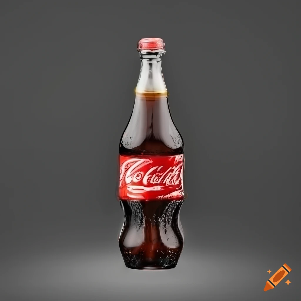 Photorealistic image of a spotlight on a coca cola glass bottle on Craiyon
