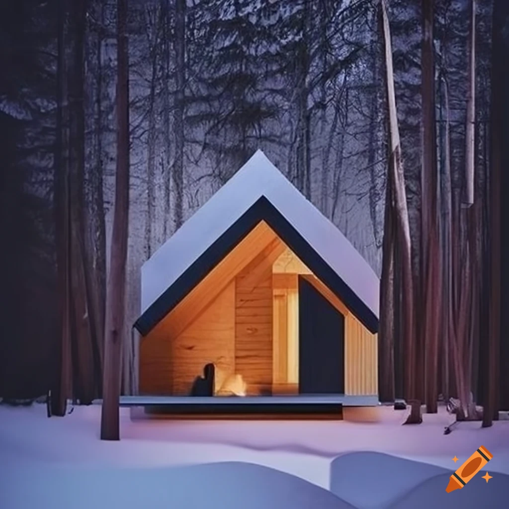 Minimalist cabin architecture on Craiyon