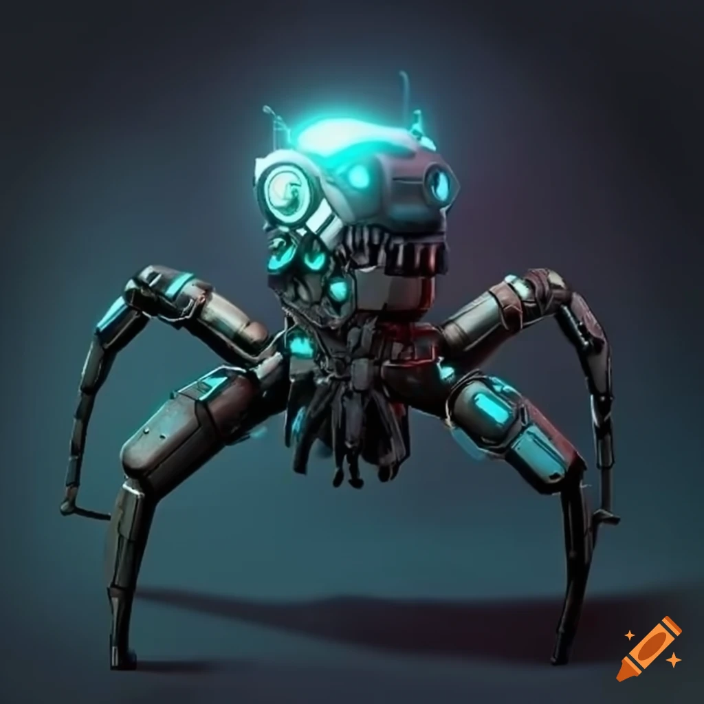 Image of futuristic robot spiders on Craiyon