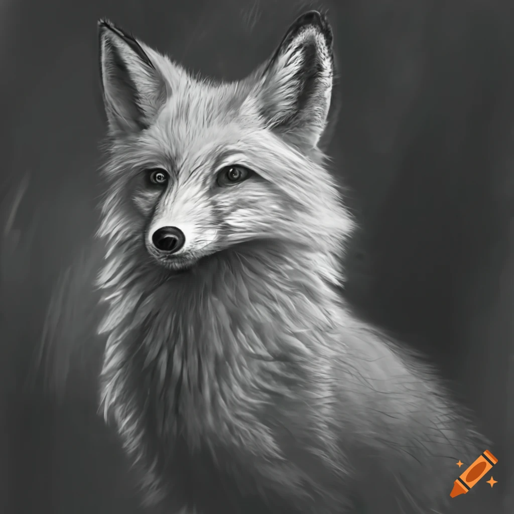 White fox in dark forest on Craiyon