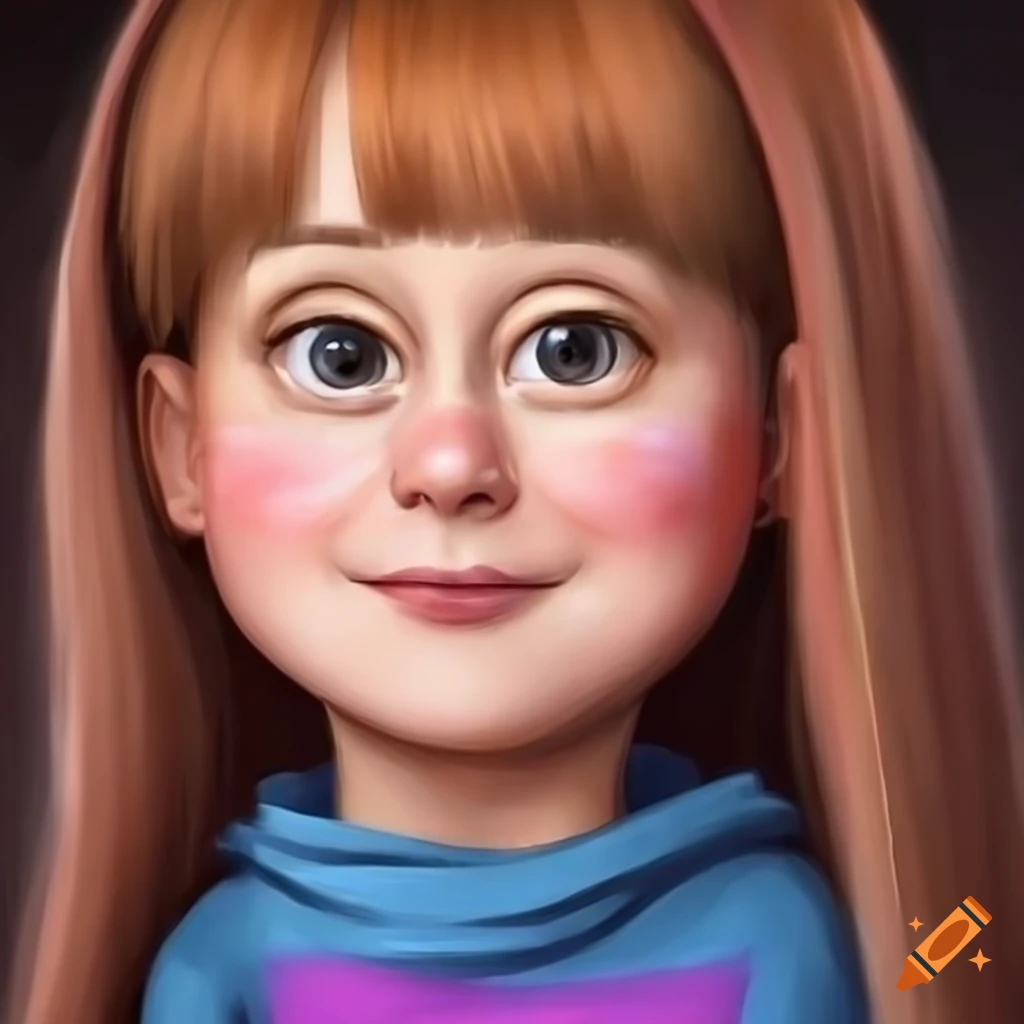 Realistic portrait of mabel pines from gravity falls on Craiyon