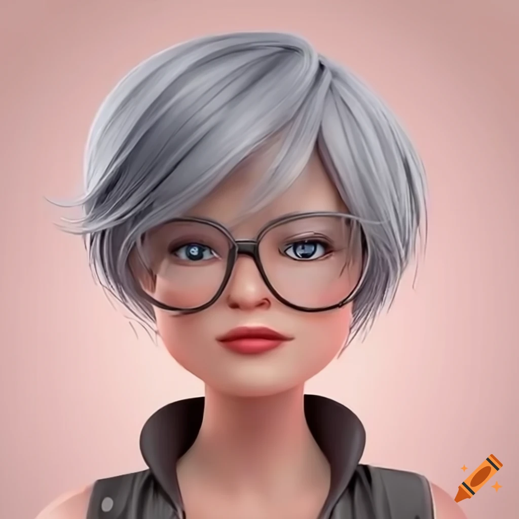Pixie Cut Cartoon Cute Girl With Short Hair Cartoon Character