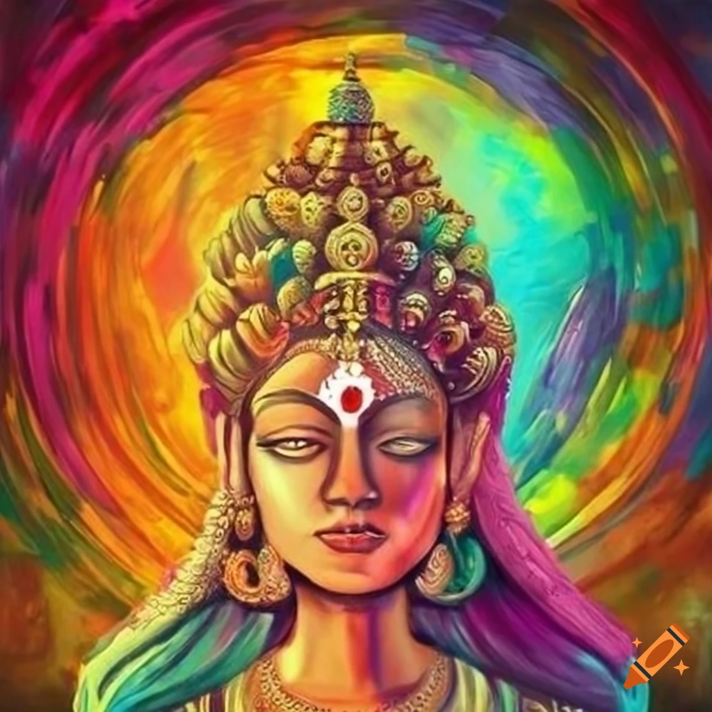 Vibrant artwork inspired by hindu mythology on Craiyon