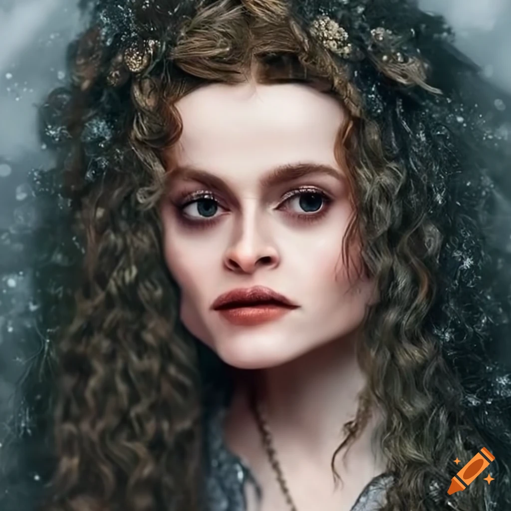 Image of bellatrix lestrange with a holly berry crown