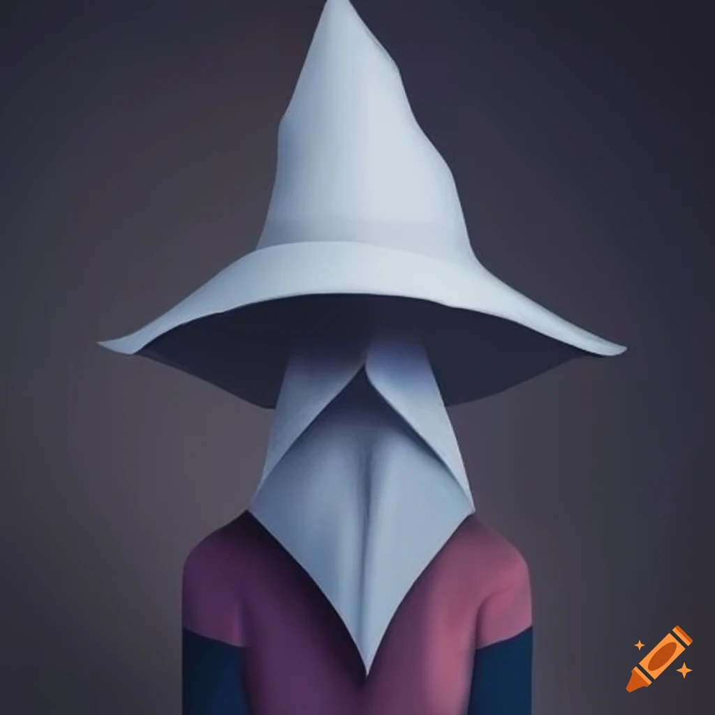 Unique geometric wizard with white hat on Craiyon