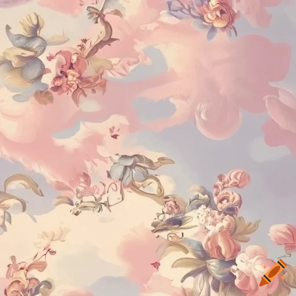 Pastel rococo wallpaper