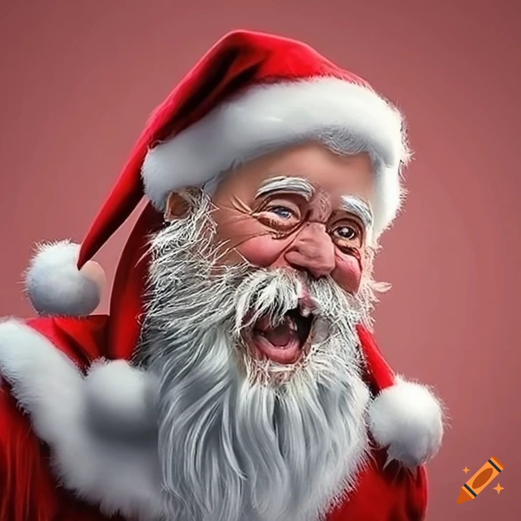 Artistic depiction of multiple-mouthed santa made of sauerkraut on Craiyon
