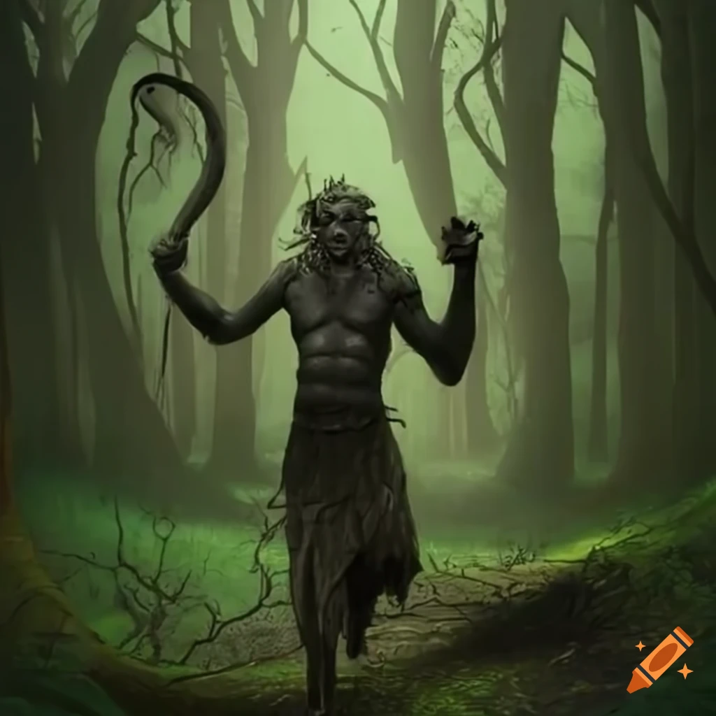 Artistic representation of tom rowsell in pictish attire on Craiyon