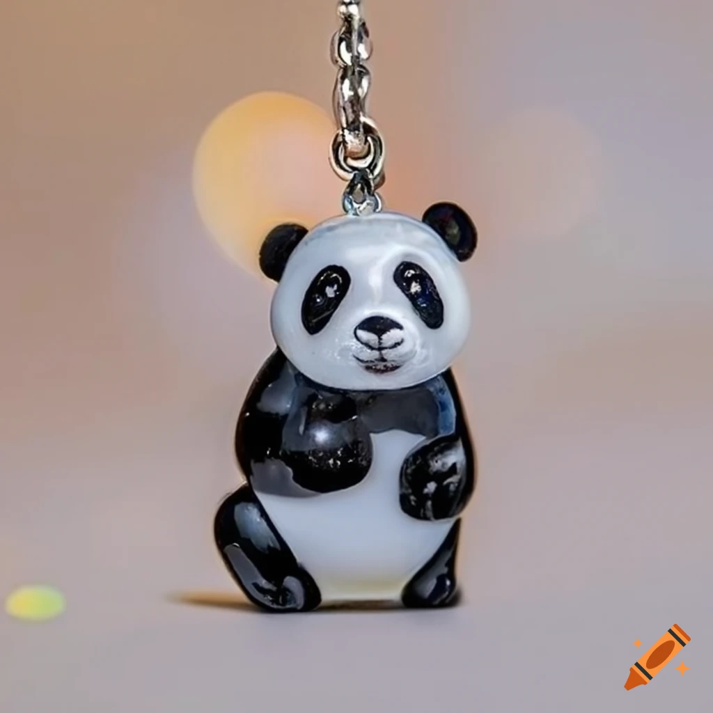 Glossy glass panda charm