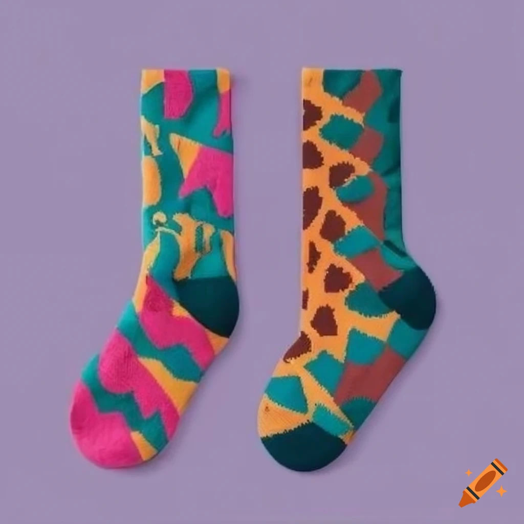 Colorful socks with trendy geometric design
