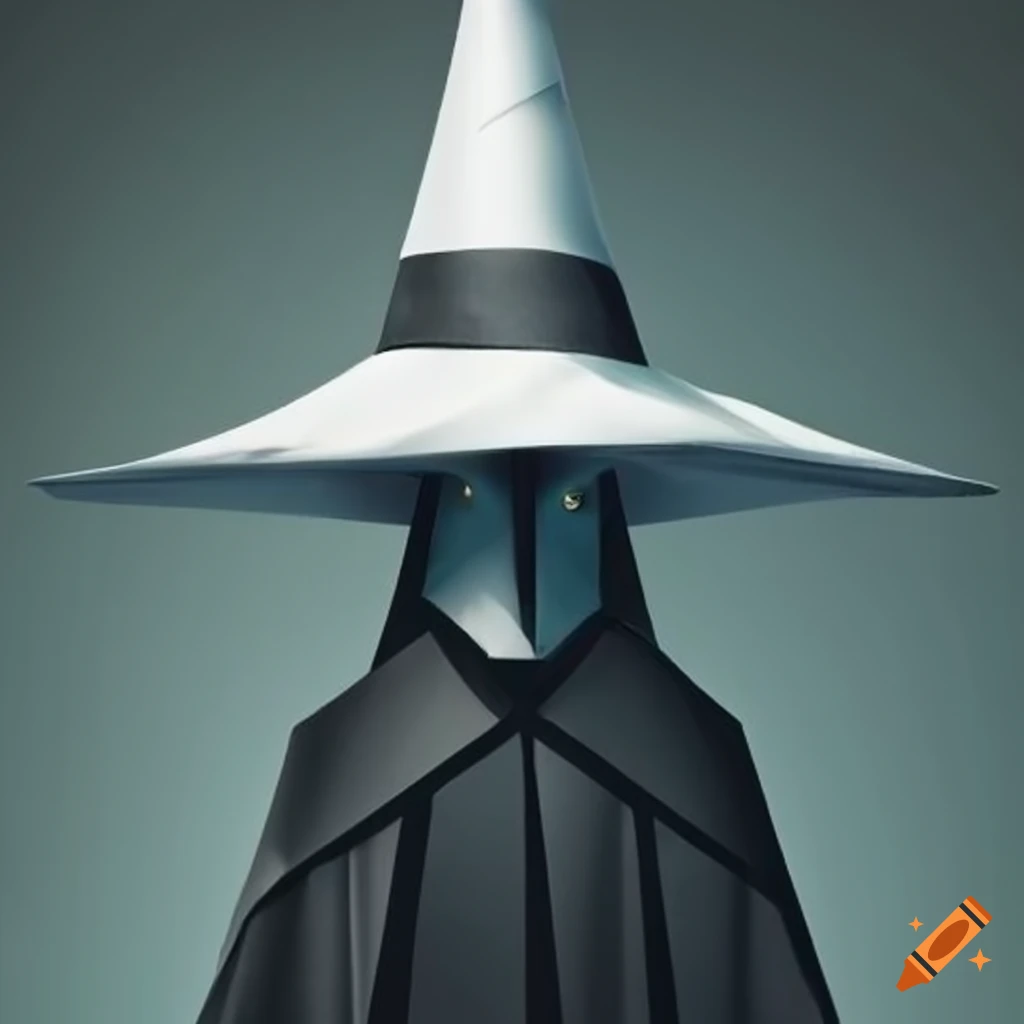 Unique geometric wizard with white hat
