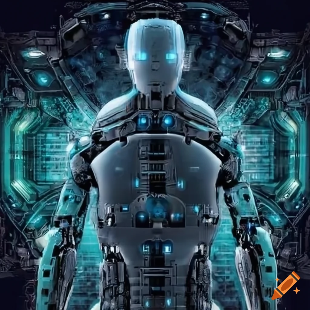 Futuristic artwork of ai taking over