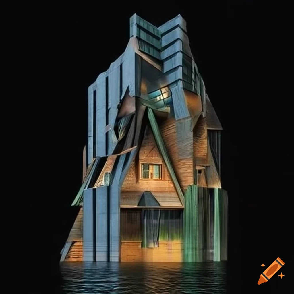 Psychedelic tower cabin architecture