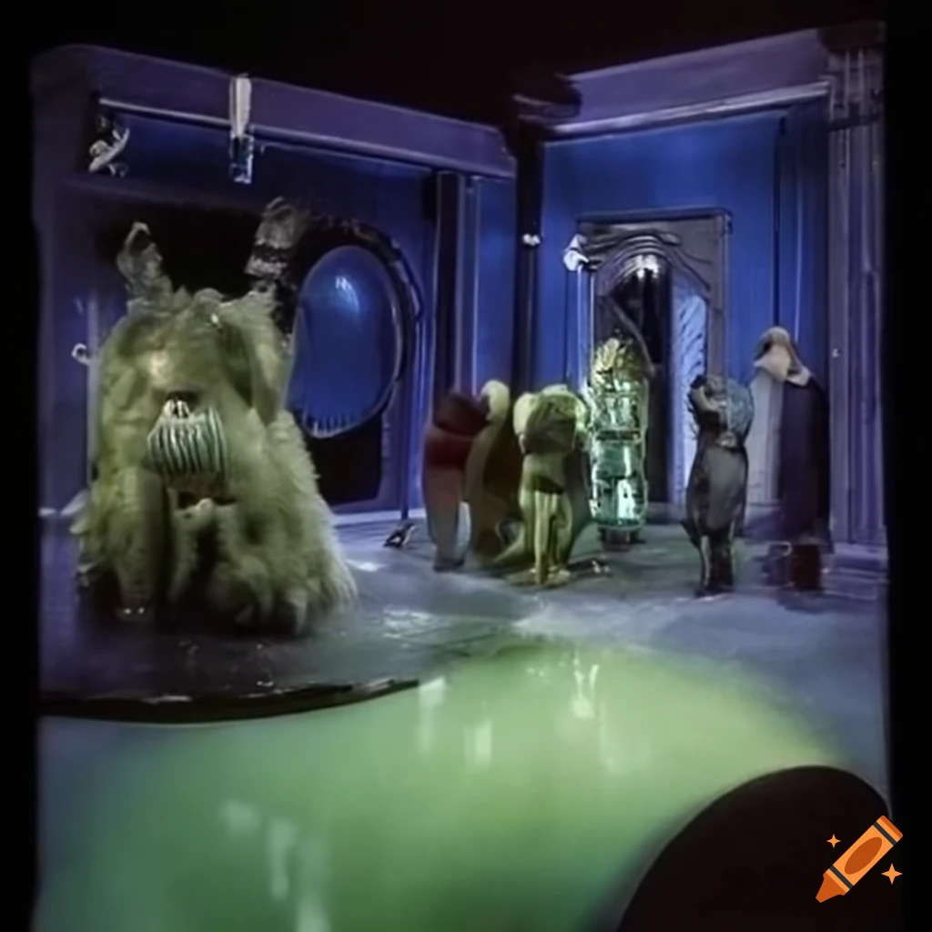 Jon pertwee in a doctor who tv studio set on Craiyon