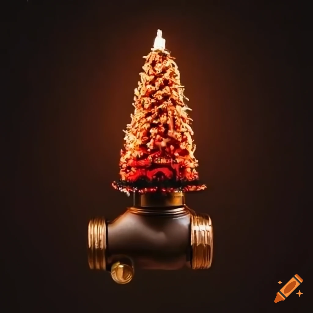 Creative christmas tree made from a plumbing valve on Craiyon