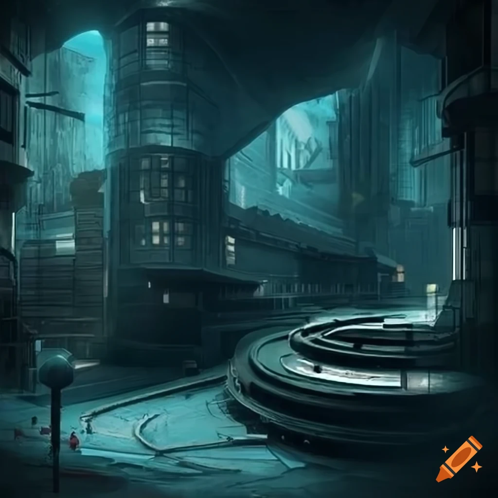 Image of a futuristic underground colony on Craiyon