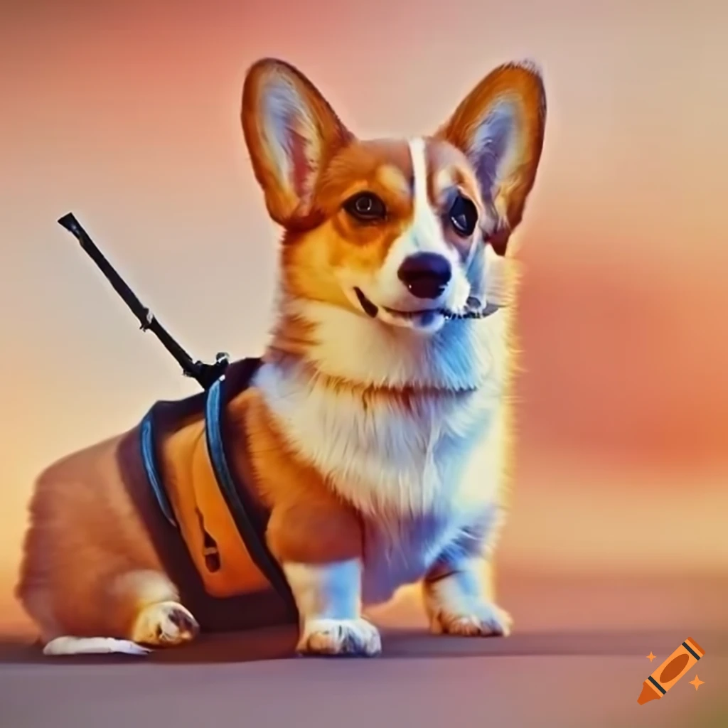 Alien riding a corgi