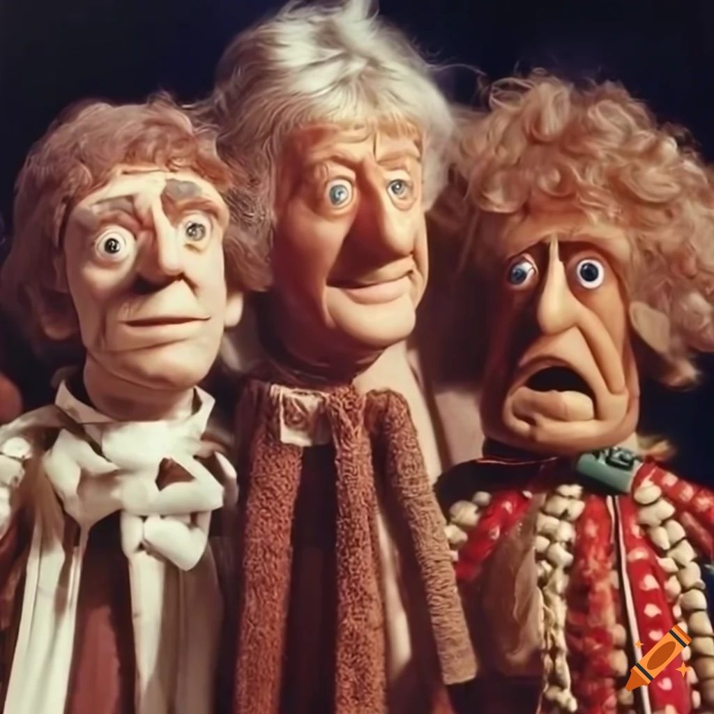 Doctor who tv studio set with puppets on Craiyon