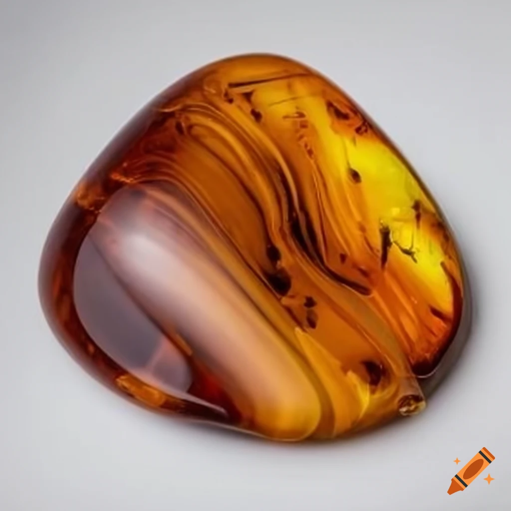 Polished smooth amber stone