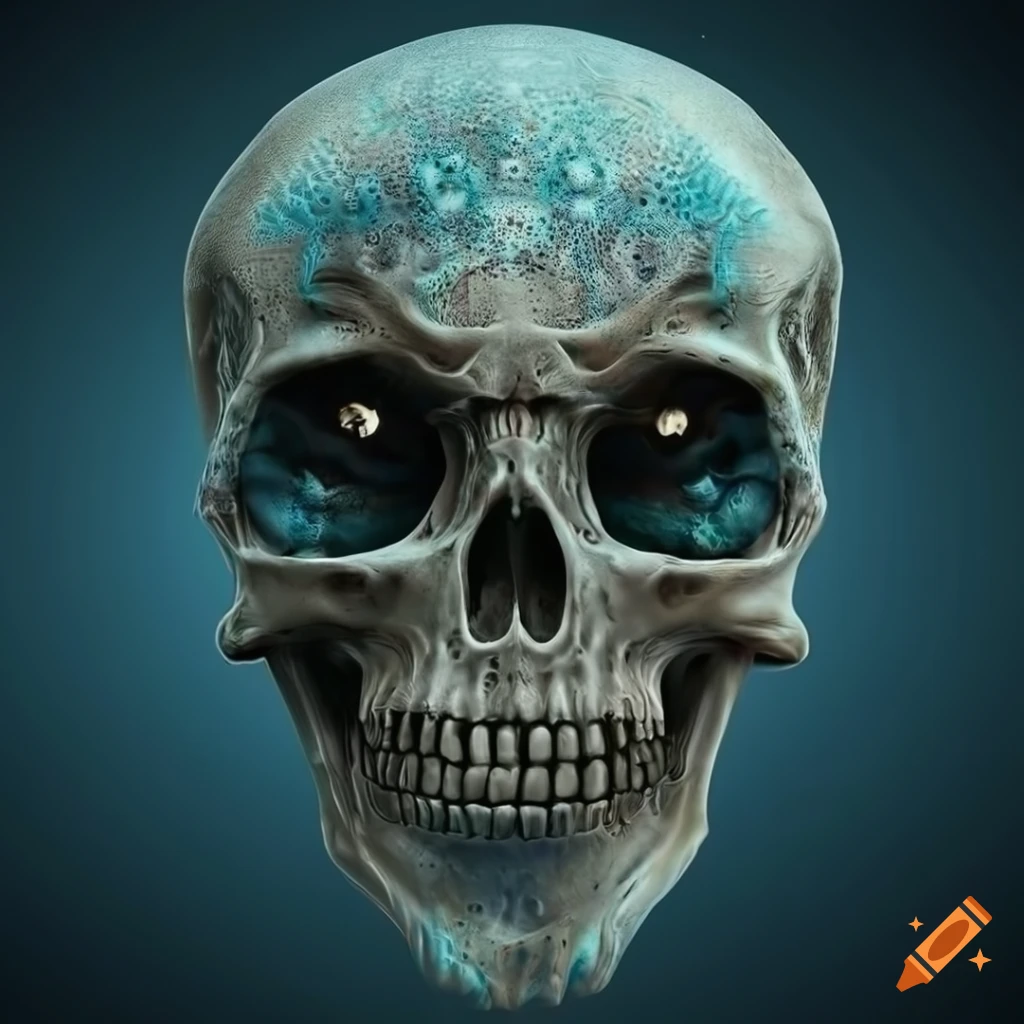 Detailed alien skull in high resolution