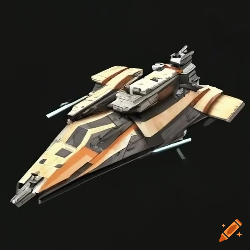 Image of a light space cruiser with gun turrets on Craiyon