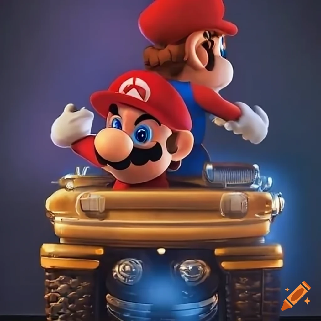Mario driving a truck on Craiyon