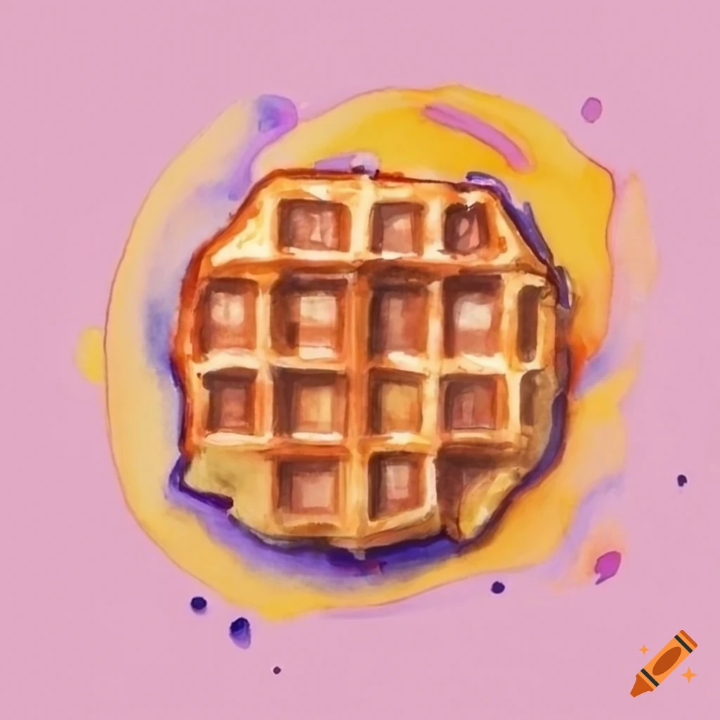 Watercolor painting of waffles on Craiyon