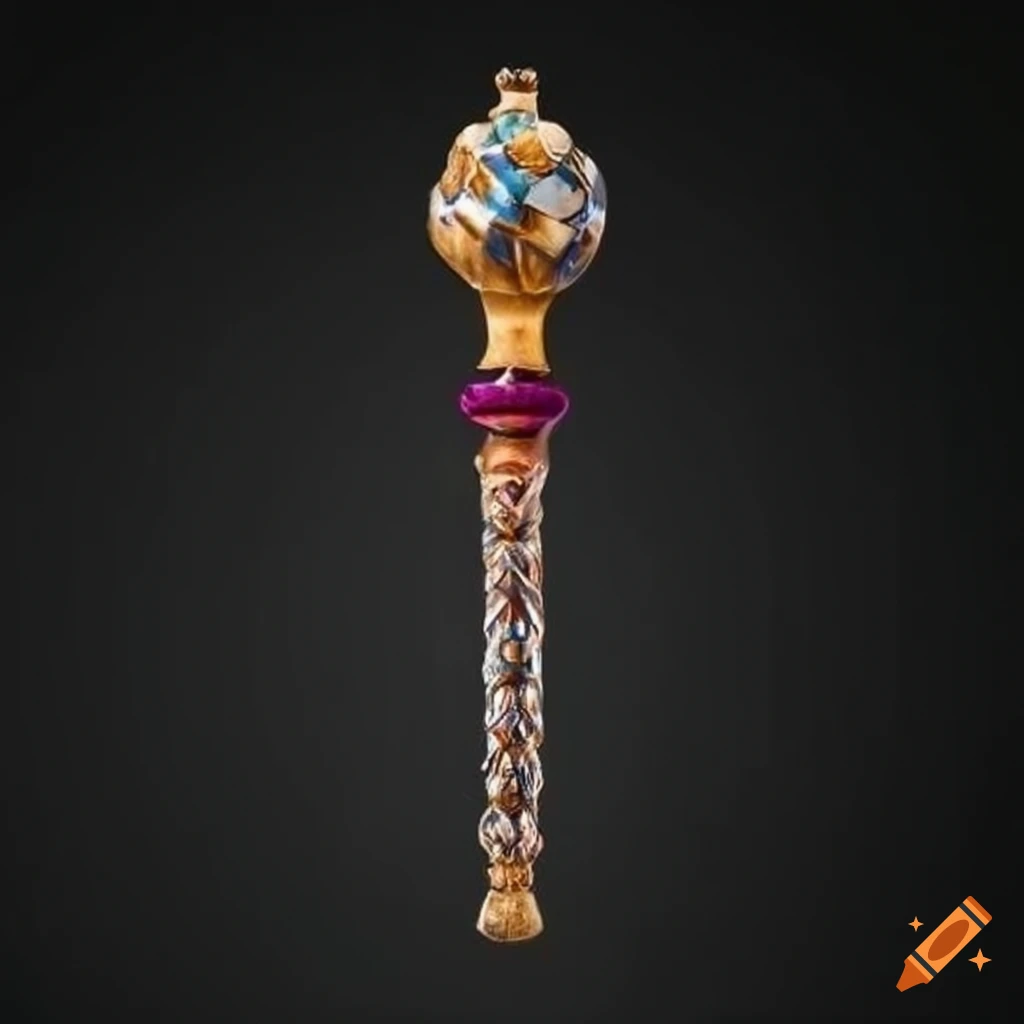 Colorful glass decorated mace