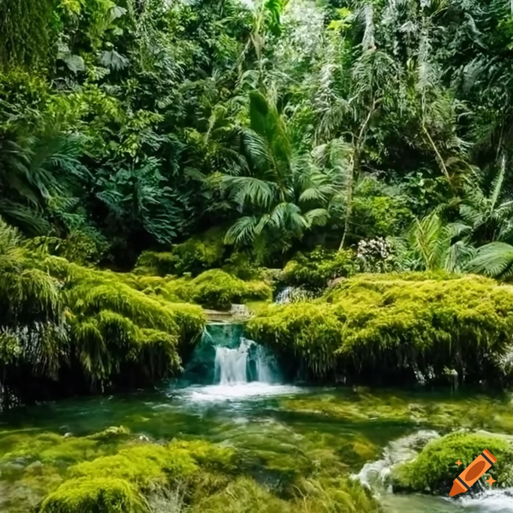 Futuristic modern house in a lush green environment