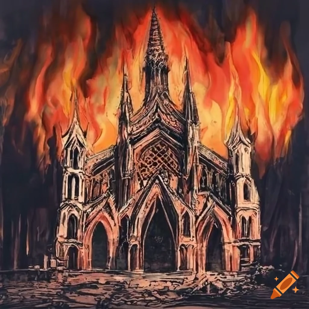 Angry church building on Craiyon