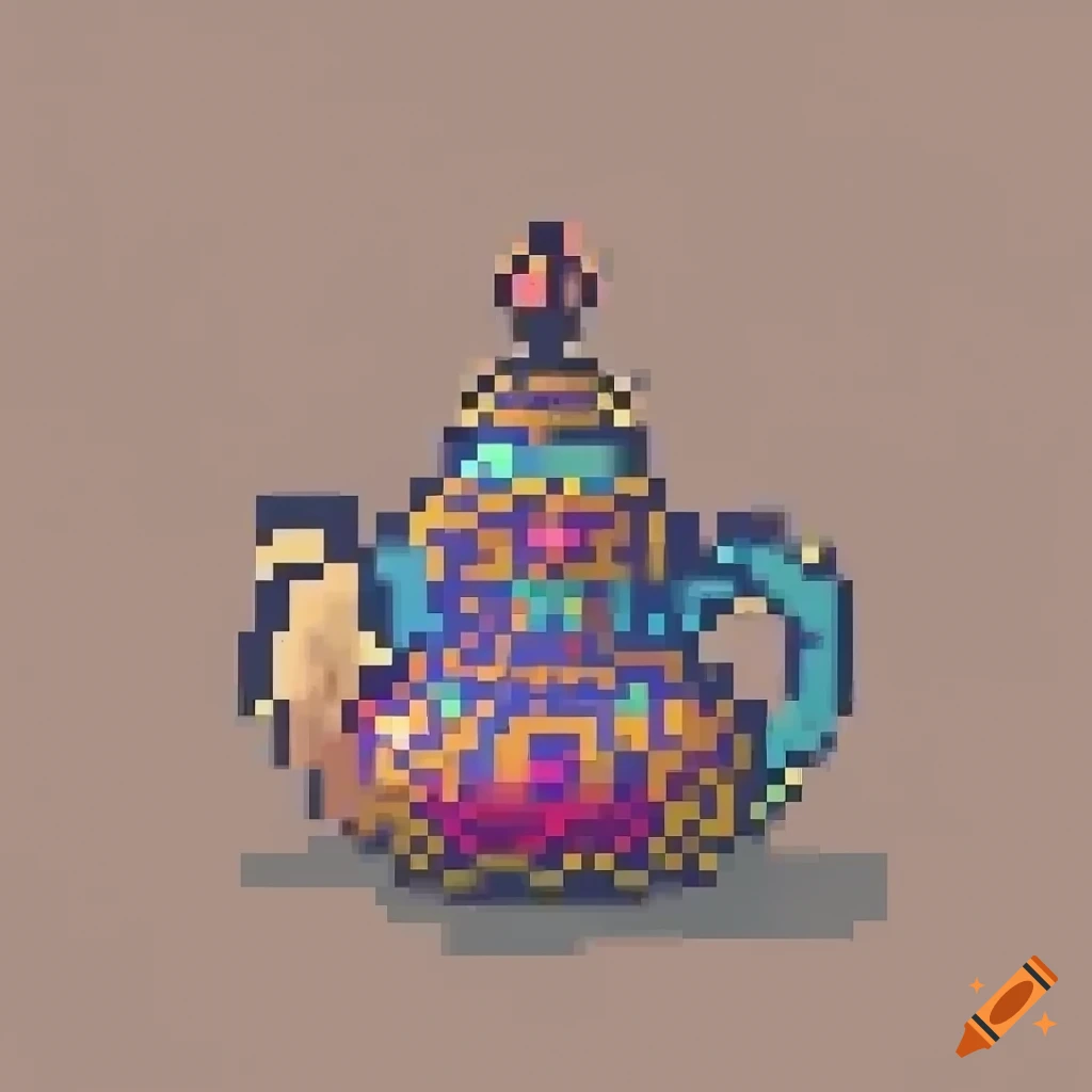 Pixel art of moroccan tea