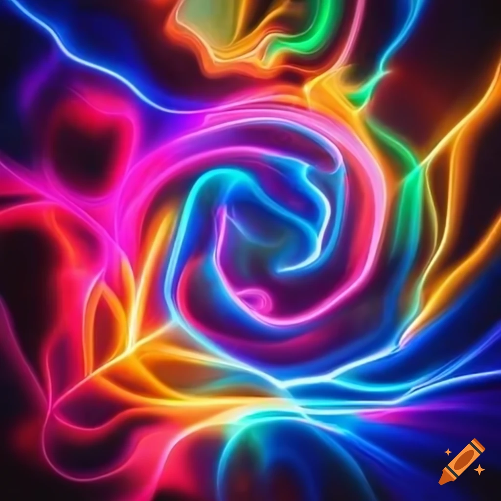 Abstract explosion of neon colors on Craiyon