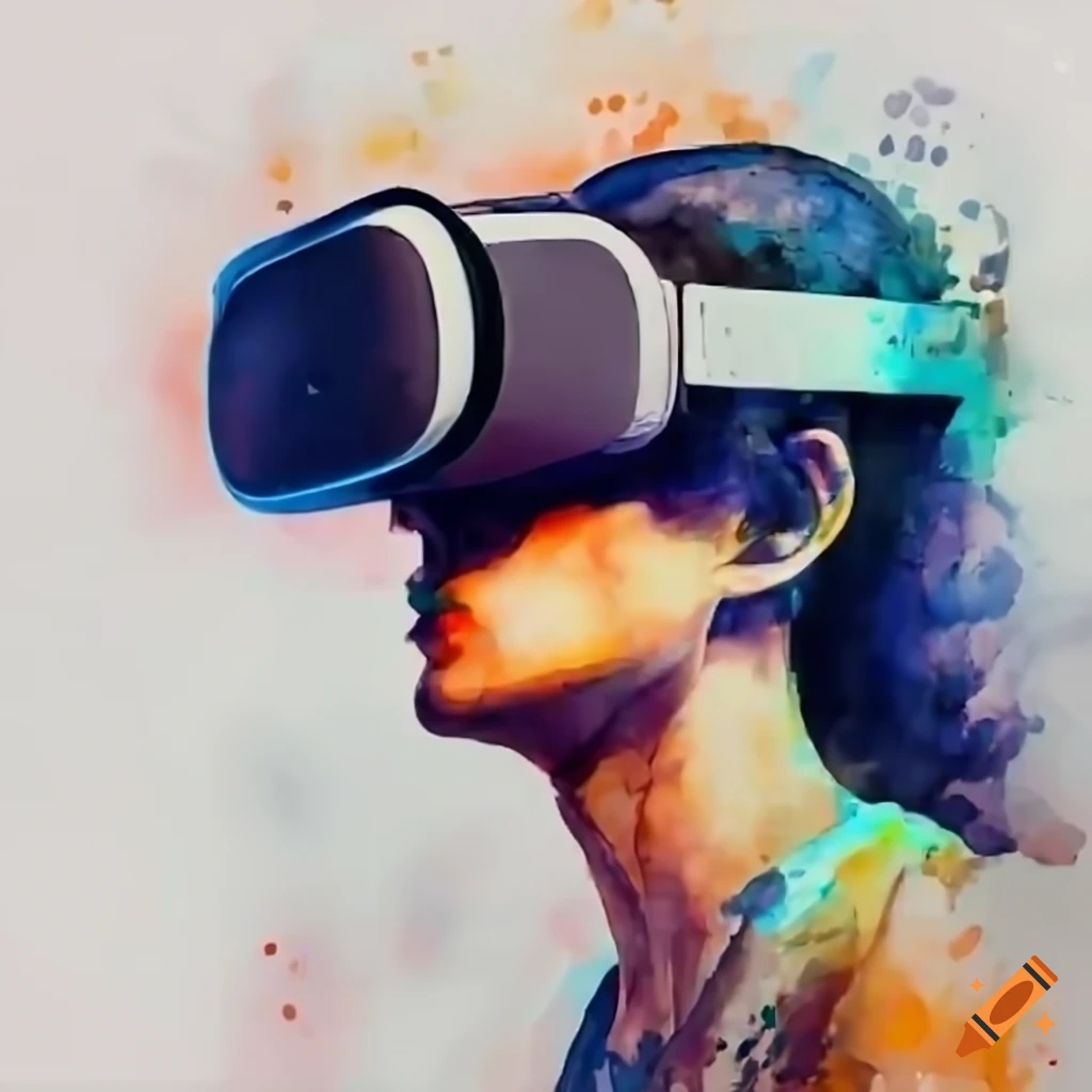 Person using oculus quest 3 in a classroom on Craiyon