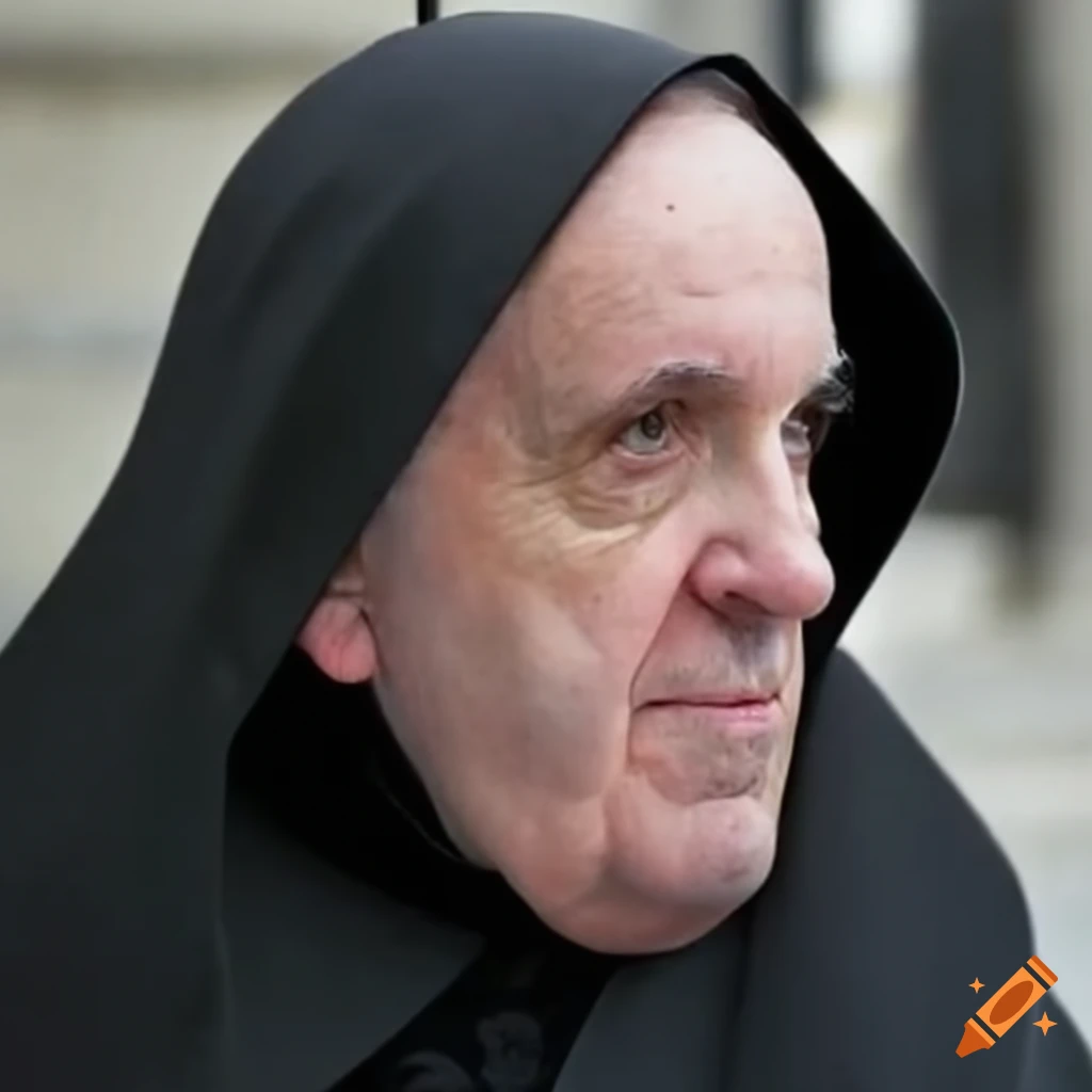 Pope françois on a scooter in a stadium on Craiyon