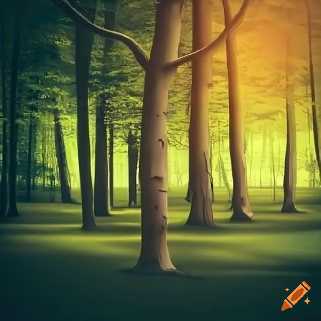 Trees with mobile phone in the center