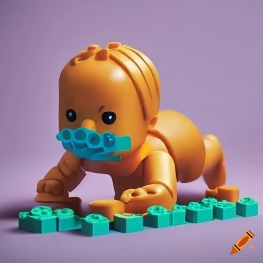 Babies playing with lego bricks on Craiyon