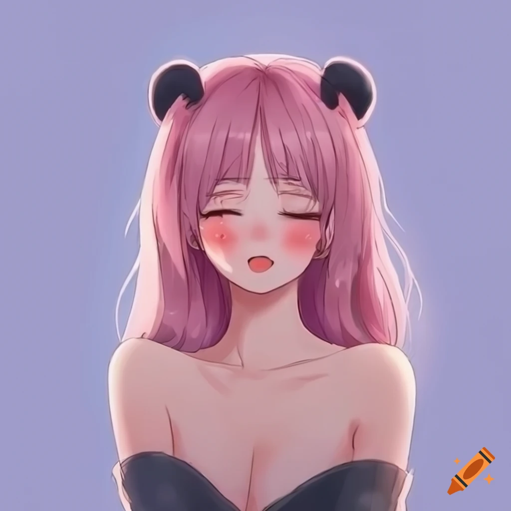 Anime Panda Woman With Colorful Hair And Closed Eyes On Craiyon