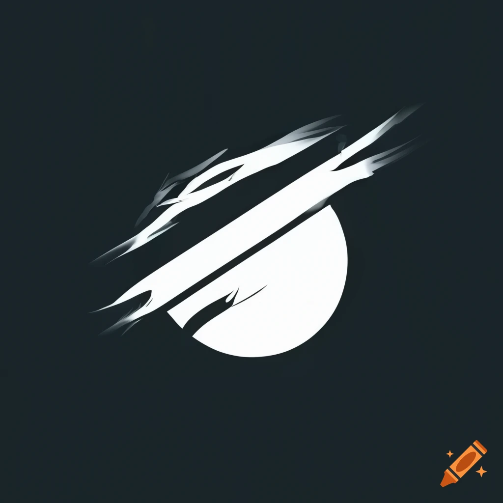 Minimalist white ninja logo