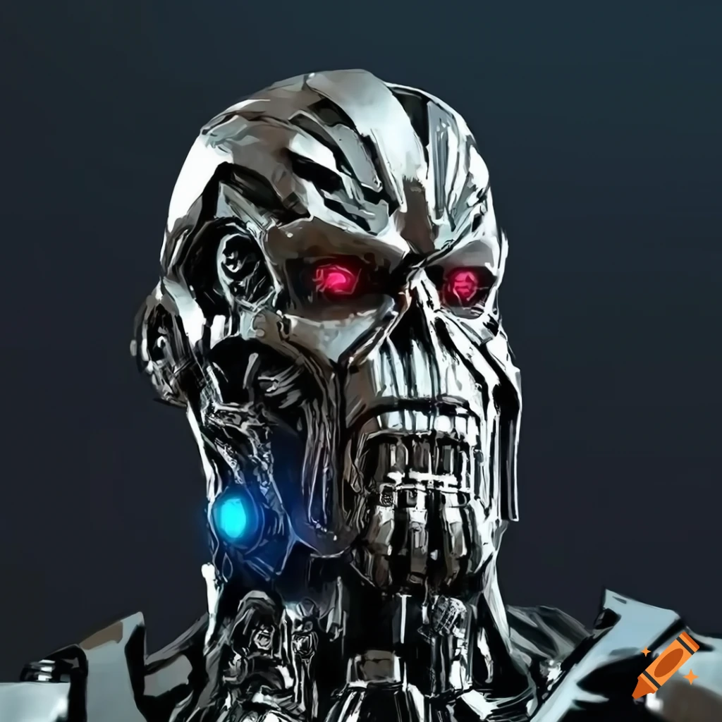 Cybernetic depiction of Thanos on Craiyon