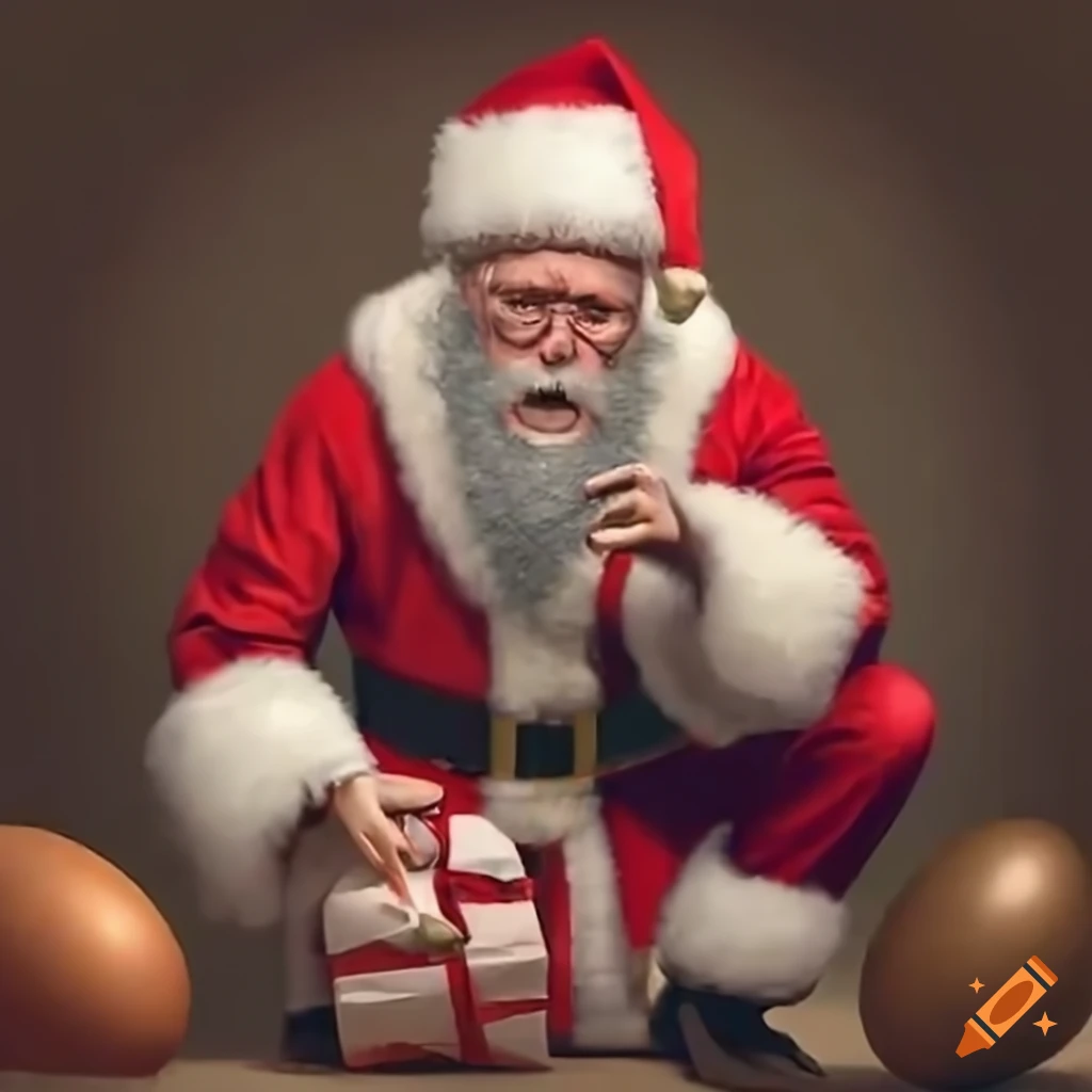 Portrait of david attenborough as santa claus on Craiyon