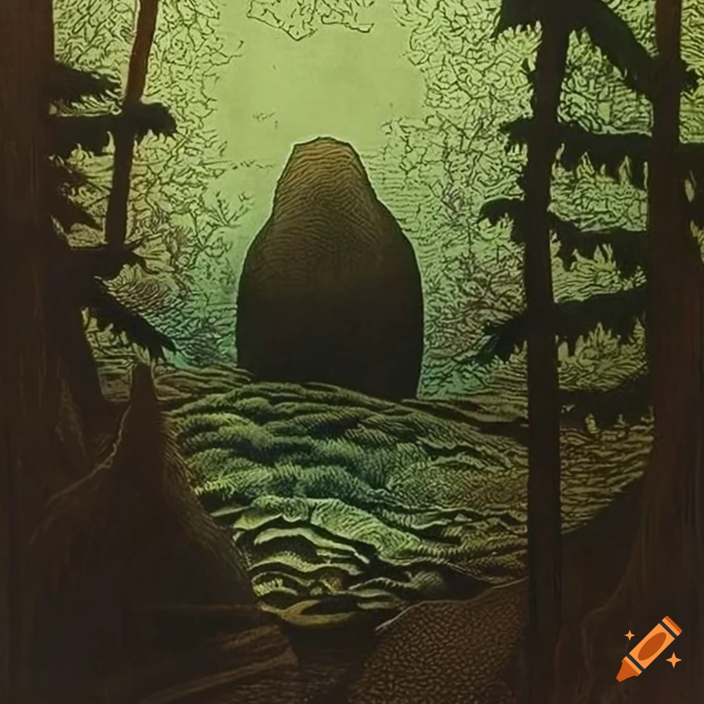 Finnish tree surface with moss and a man wearing comme des garcons on ...