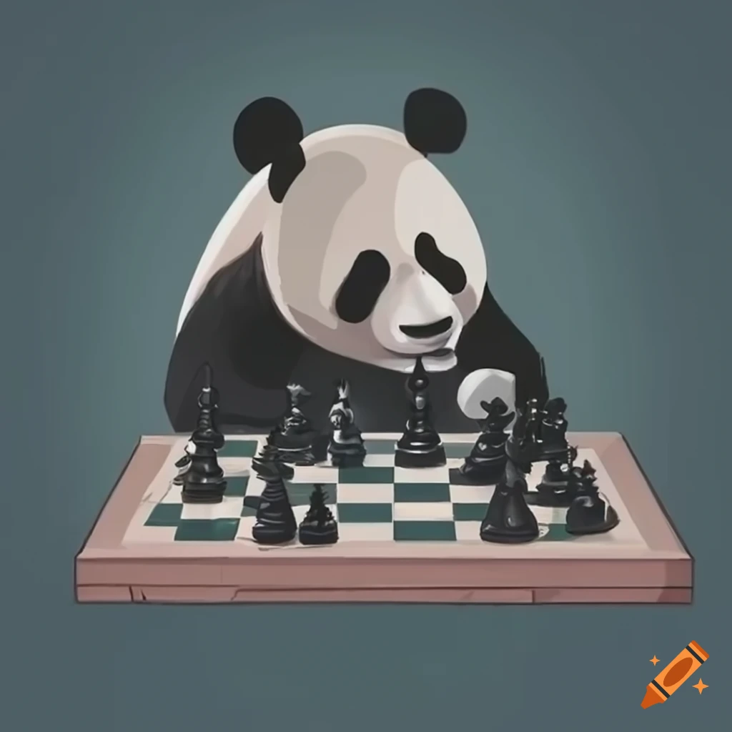 Panda playing chess on Craiyon