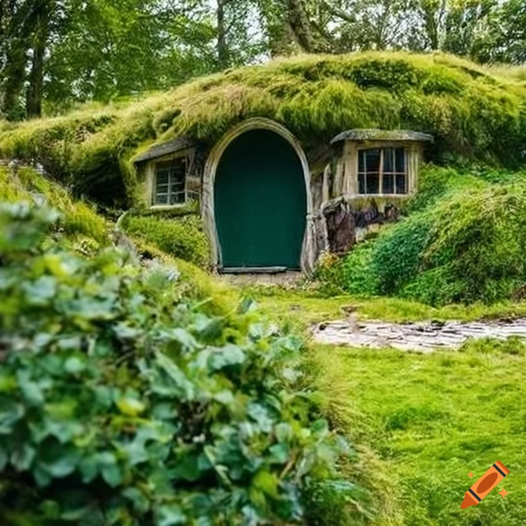 Mossy and green hobbit cottage on Craiyon