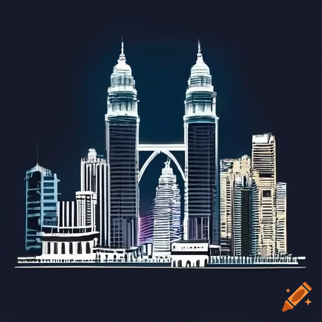 Illustration of Kuala Lumpur skyline on Craiyon