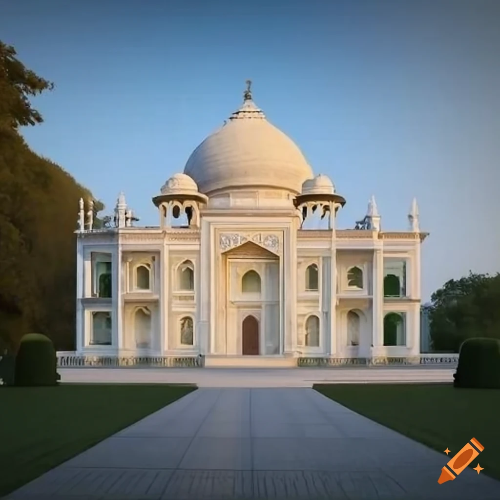 Frontal elevation of mughal mahal white house whitemarsh lynnewood