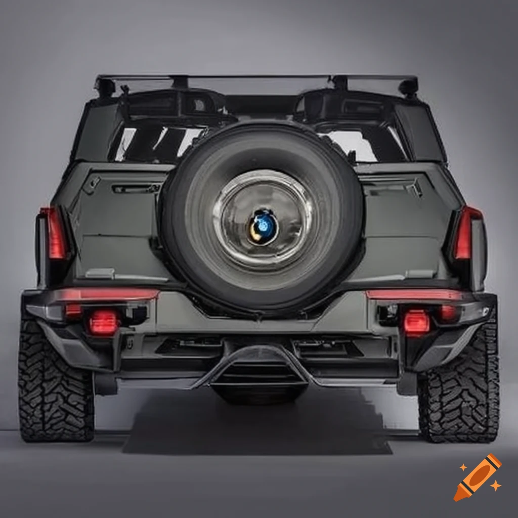 Armored bmw with lamborghini lm002 body, rear view