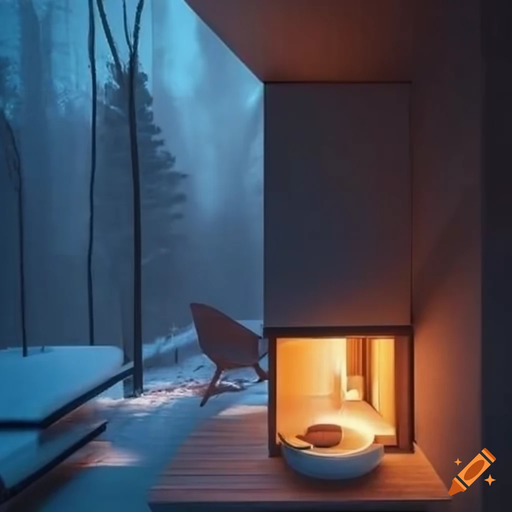 Cozy minimalist cabin architecture